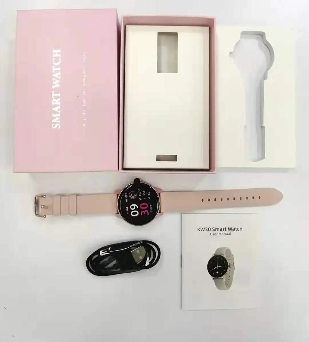 Kingwear Kw30 Pro Ip68 Lady Sport Round Smart Watch Women Smartwatch ...