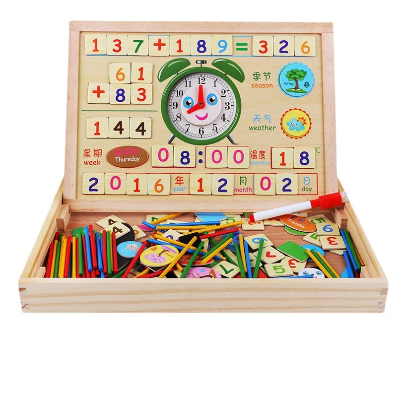 Montessori Wooden Number Stick Kids Learning Toy Math Box