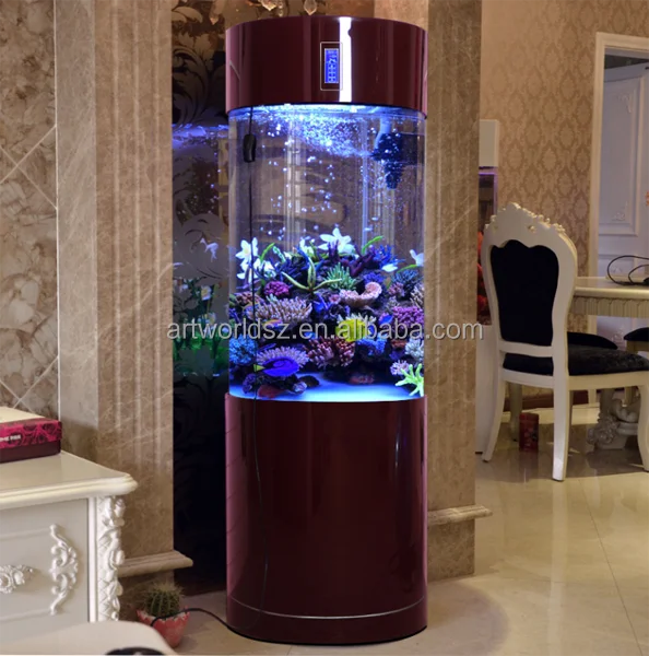 Acrylic Aquariums Clear Acrylic Fish Tank Round Wine Red Fish Tank ...
