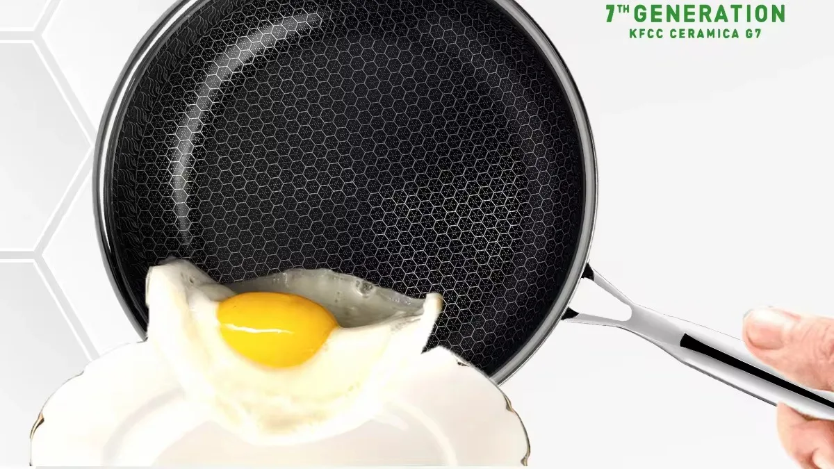 Oven-safe Ceramic Coated Frying Pan Kitchen Cookware Grill Pan Pfas ...