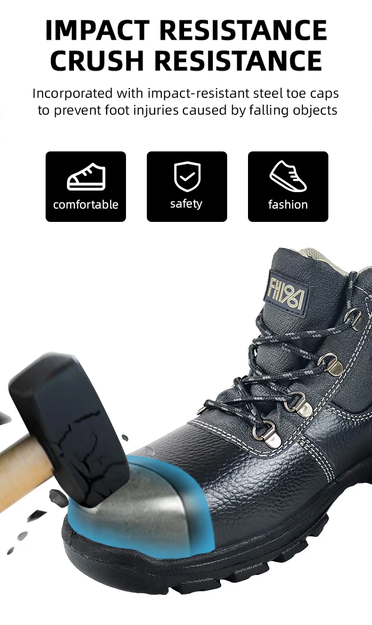 Fh1961 Safety Shoes Steel Toe Anti-smash Anti-puncture With Lining For ...