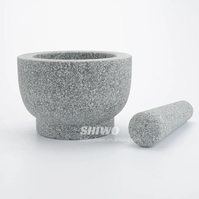 20cm Granite Grinder Bowl Molcajete Stone Bowl with Grinder Mortar and ...