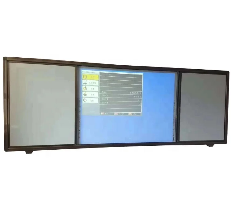 Multi-media Classroom Champagne Color Frame Sliding Magnetic Whiteboard ...