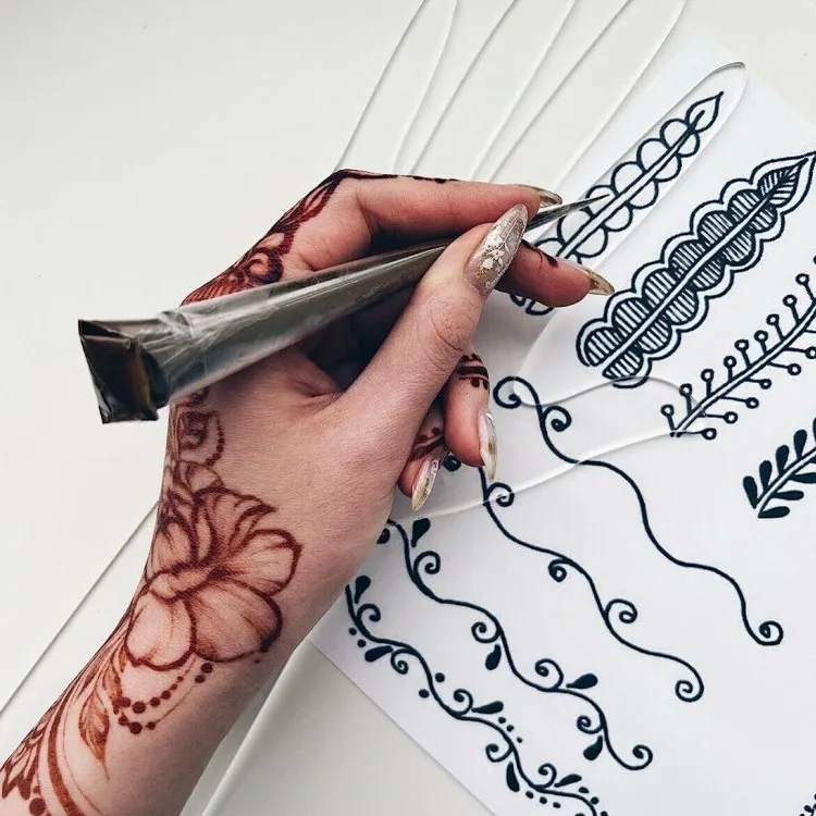 Clear Acrylic Henna Hand Template - Practice Mehendi Art