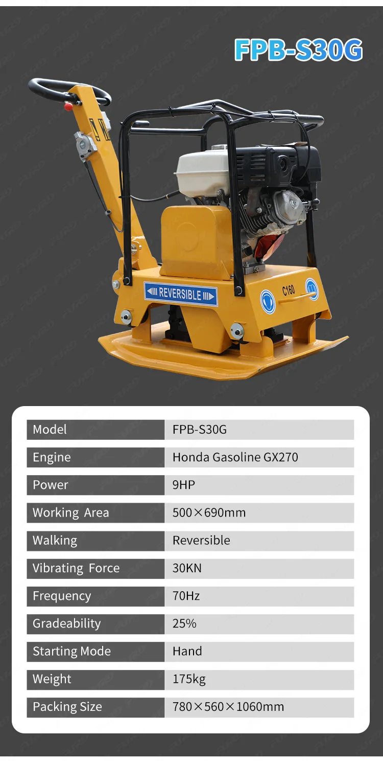 Mechanical Manufacturing Vibrating Plate Compactor Gasoline Diesel ...