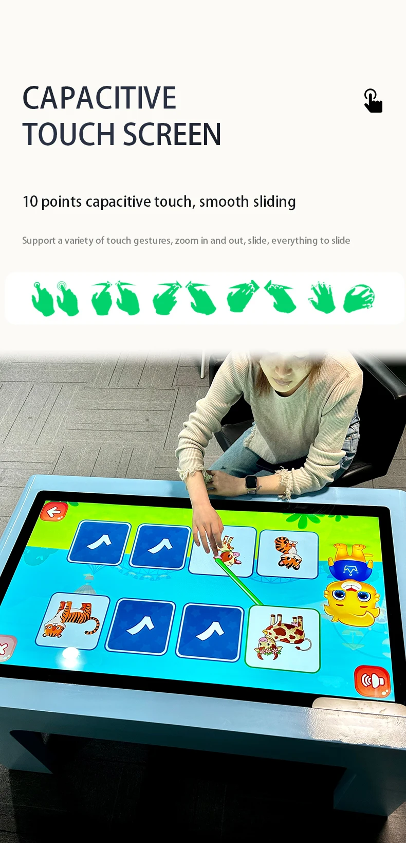 Zkmei Android Windows Waterproof Smart Touch Table Interactive Games ...