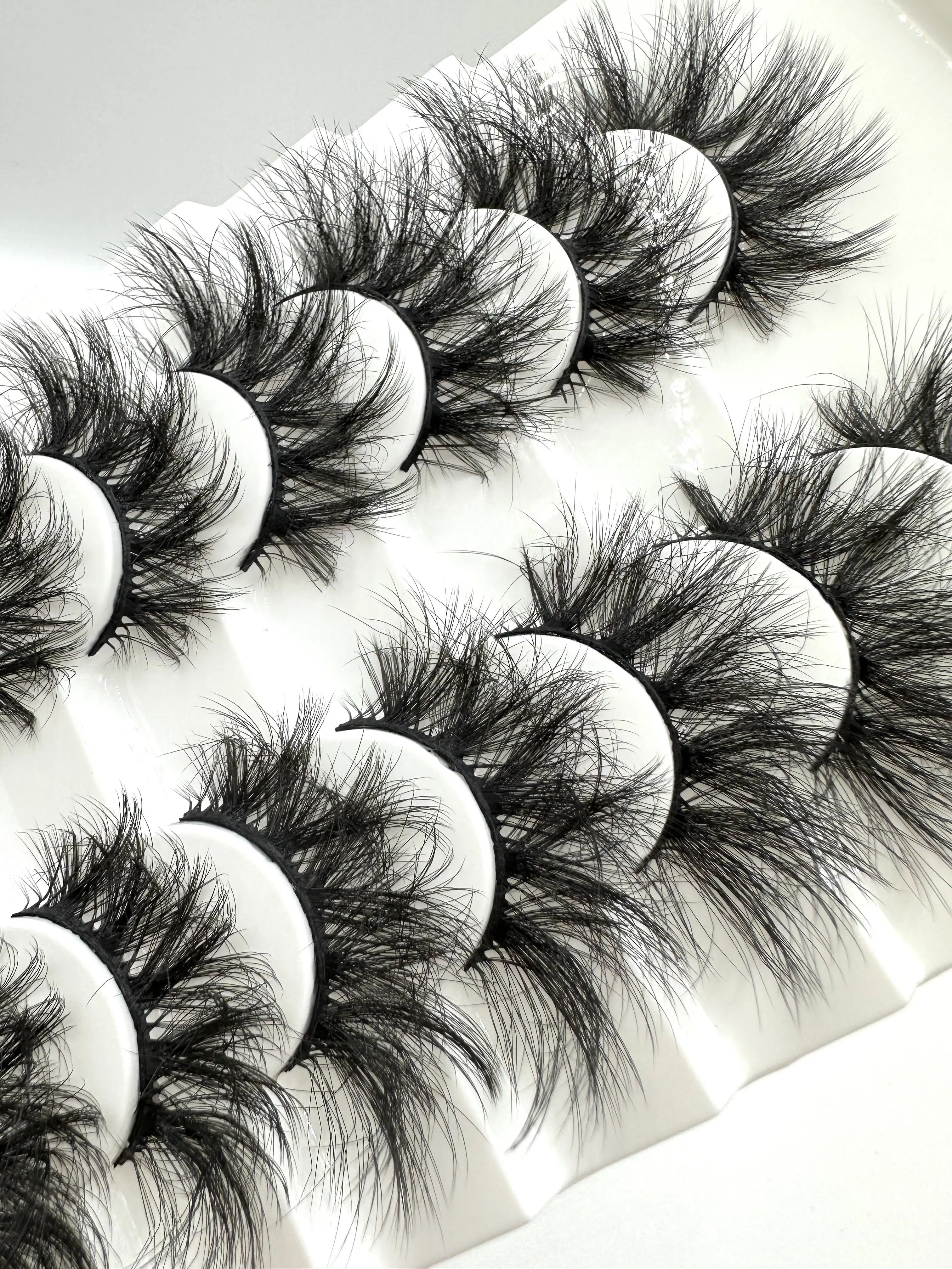 Hot Sell 3d Faux Mink Eyelash Extensions 5d Natural Cat Eye Look False ...