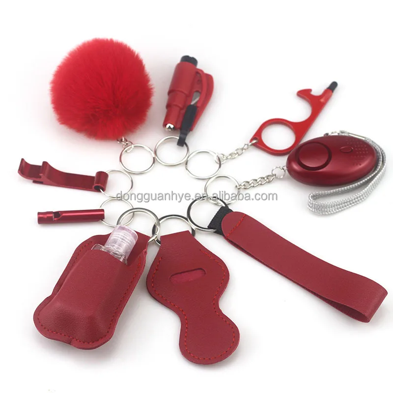 Custom Led Light Women Self Defense Key Chain With Diamond Metal ...