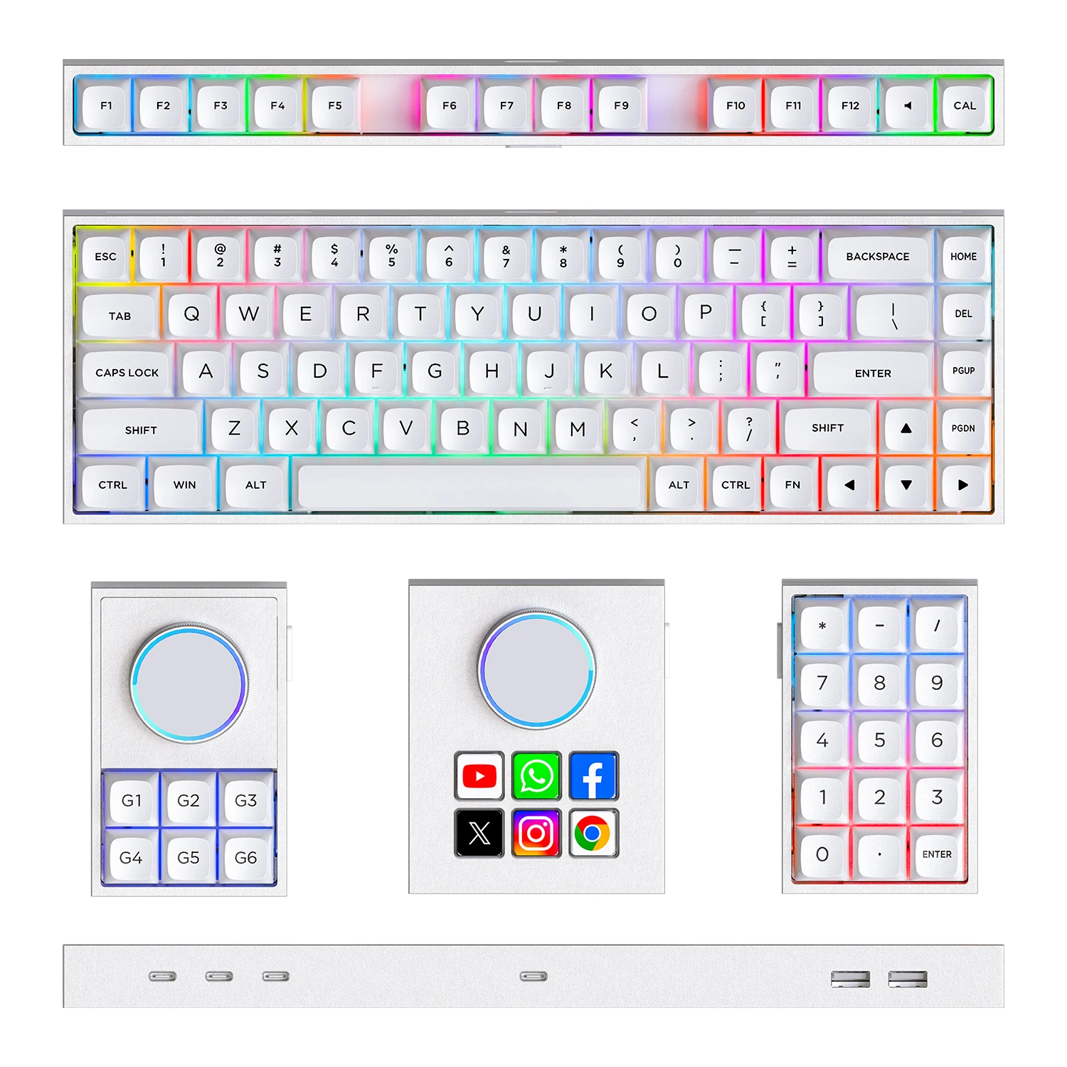 Newest Aluminum Modularity Mechanical Keyboard with Knob and Screen ...