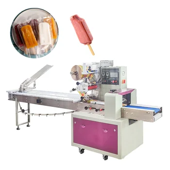 Automatic Multi-function Flow Wrapping Ice Pops Lolly Ice Cream Packing ...
