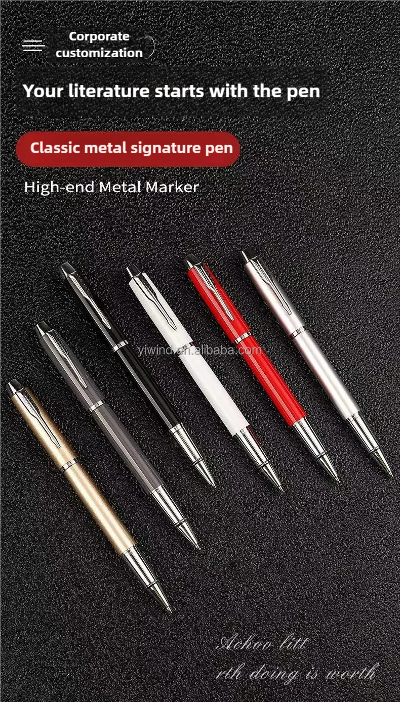 High Quality Blue Ink Metal Gel Pen with Custom Logo for Businessmen ...