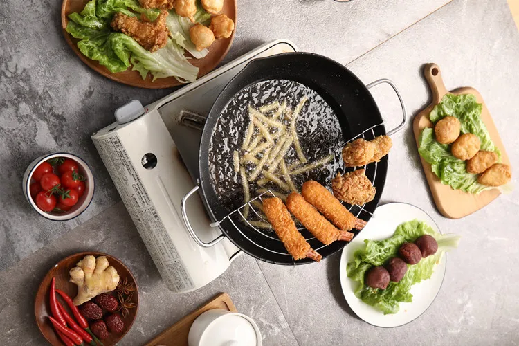 Ht Japanese Fryer Stainless Steel Aluminum Enamelled Fry Pot Frying ...