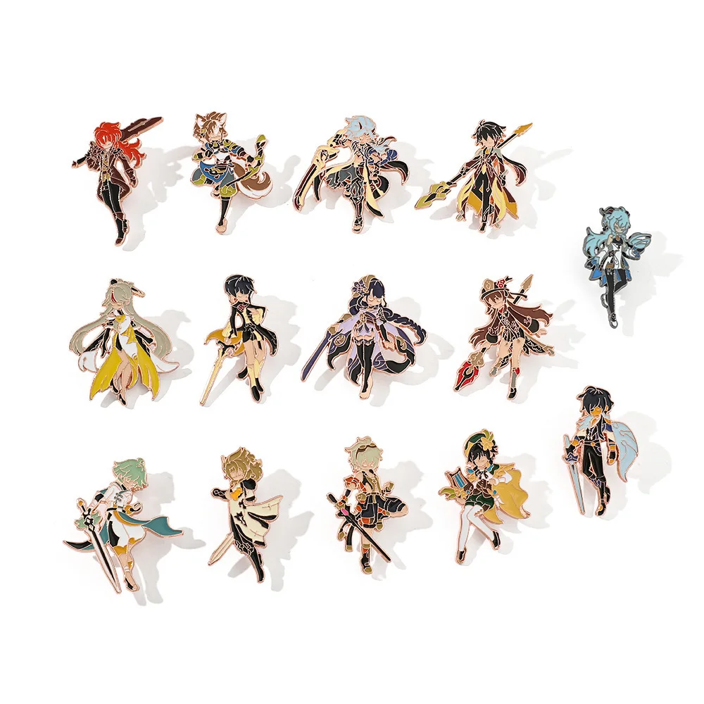 Wholesale Anime Genshin Impact Game Characters Metal Badge Anime Pins ...