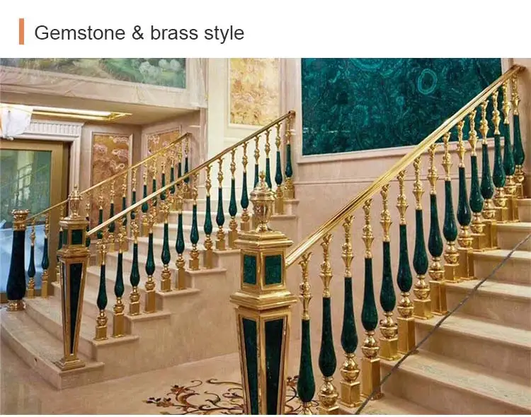 Indoor Decorative Brass Handrail - Luxurious Banister Gold