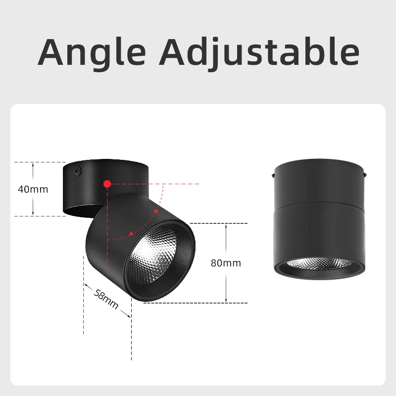 Anti-glare COB Led Track Light - 7W to 40W Surface Mount