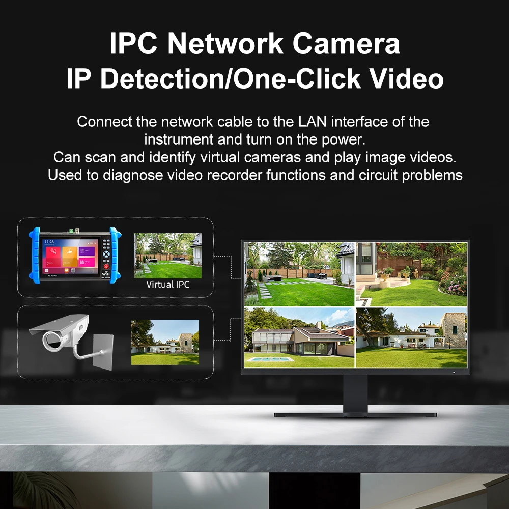 Noyafa NF-IPC722ATCHS CCTV IPC Tester - 7" HD Touch Screen for NVR, DVR ...