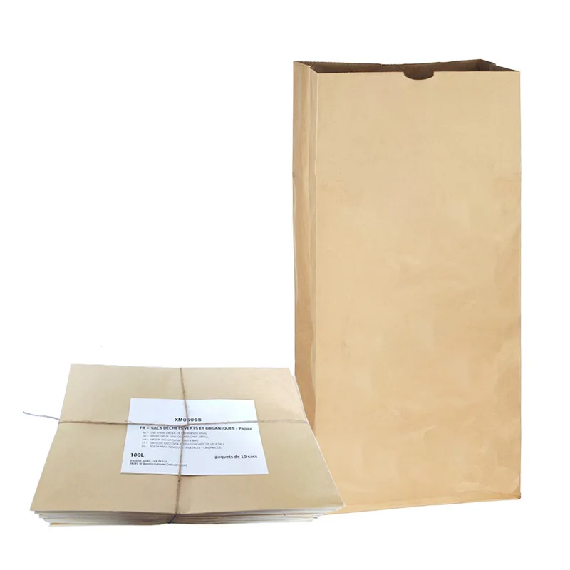 Kraft Leaf 30-Gallon Large Heavy Duty Paper Trash Bag Environmentally ...