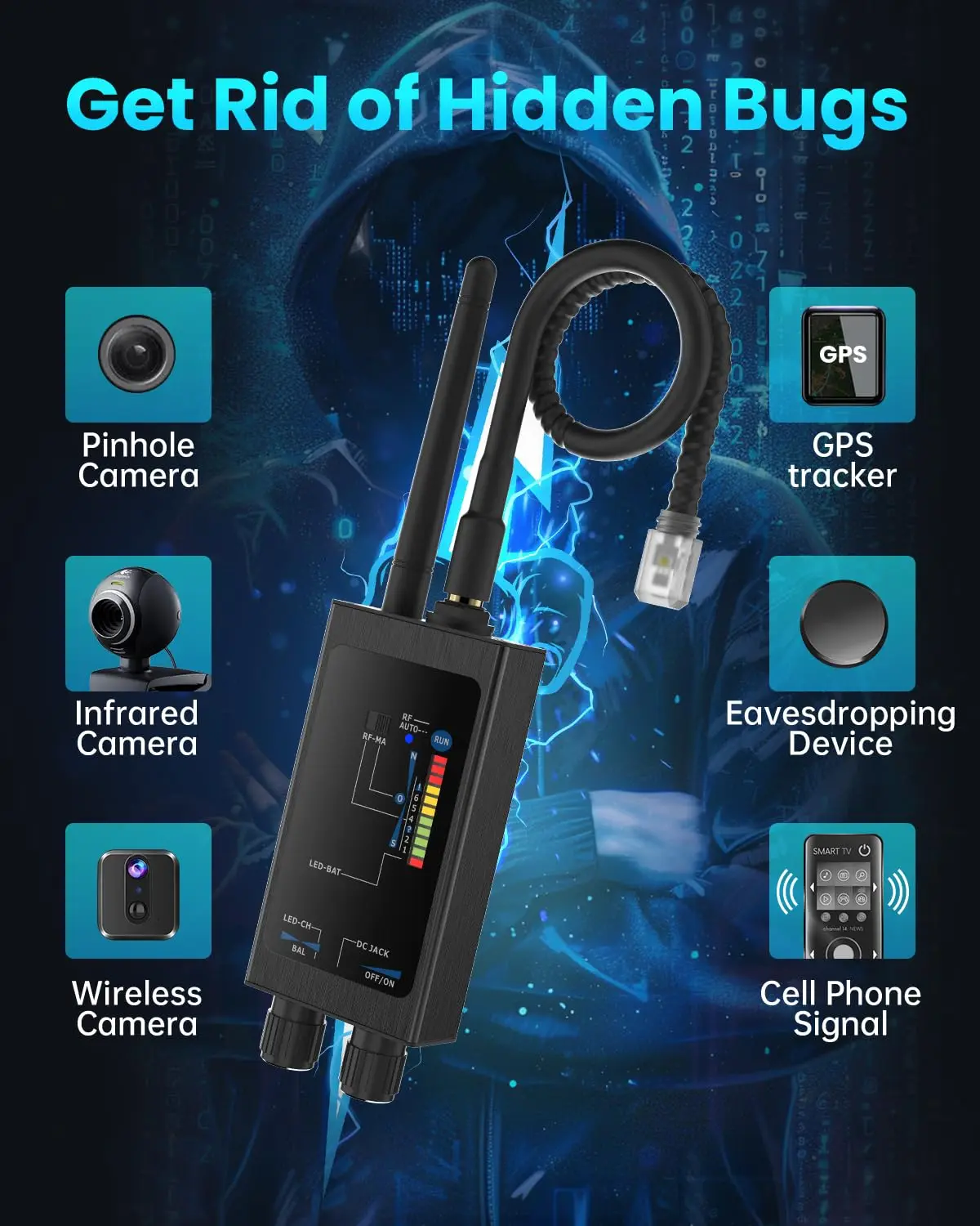 M8000 Detector - Anti Spy RF Signal Detector & Bug Sweeper
