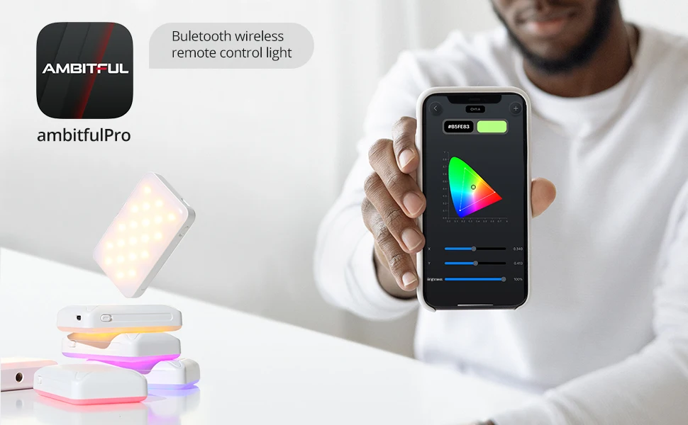 AMBITFUL A3 Full Color RGB LED Mini Light, Built-in FX Effects,2800 ...
