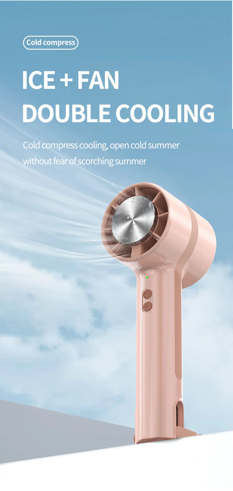 High Quality Hand Held Mini Potable Double Air Cooling Fan Custom Mini ...