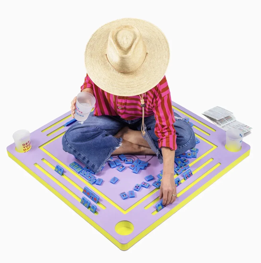Mahjong Table Poolside Floating Dominoes Table Game Party Float Durable ...