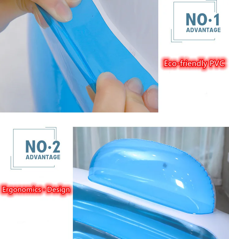 XL Blue Inflatable Rectangular Swimming Pool for Adults