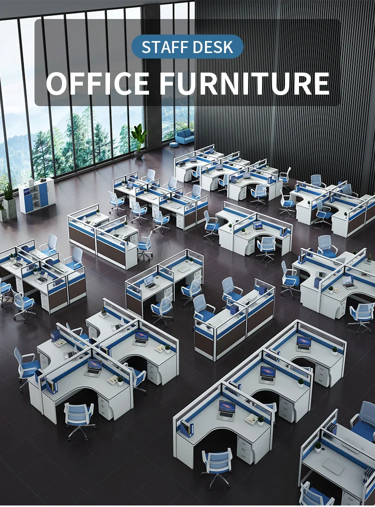 Modern Office Cubicles Workstation Desk Office Furniture 2 Person Staff ...