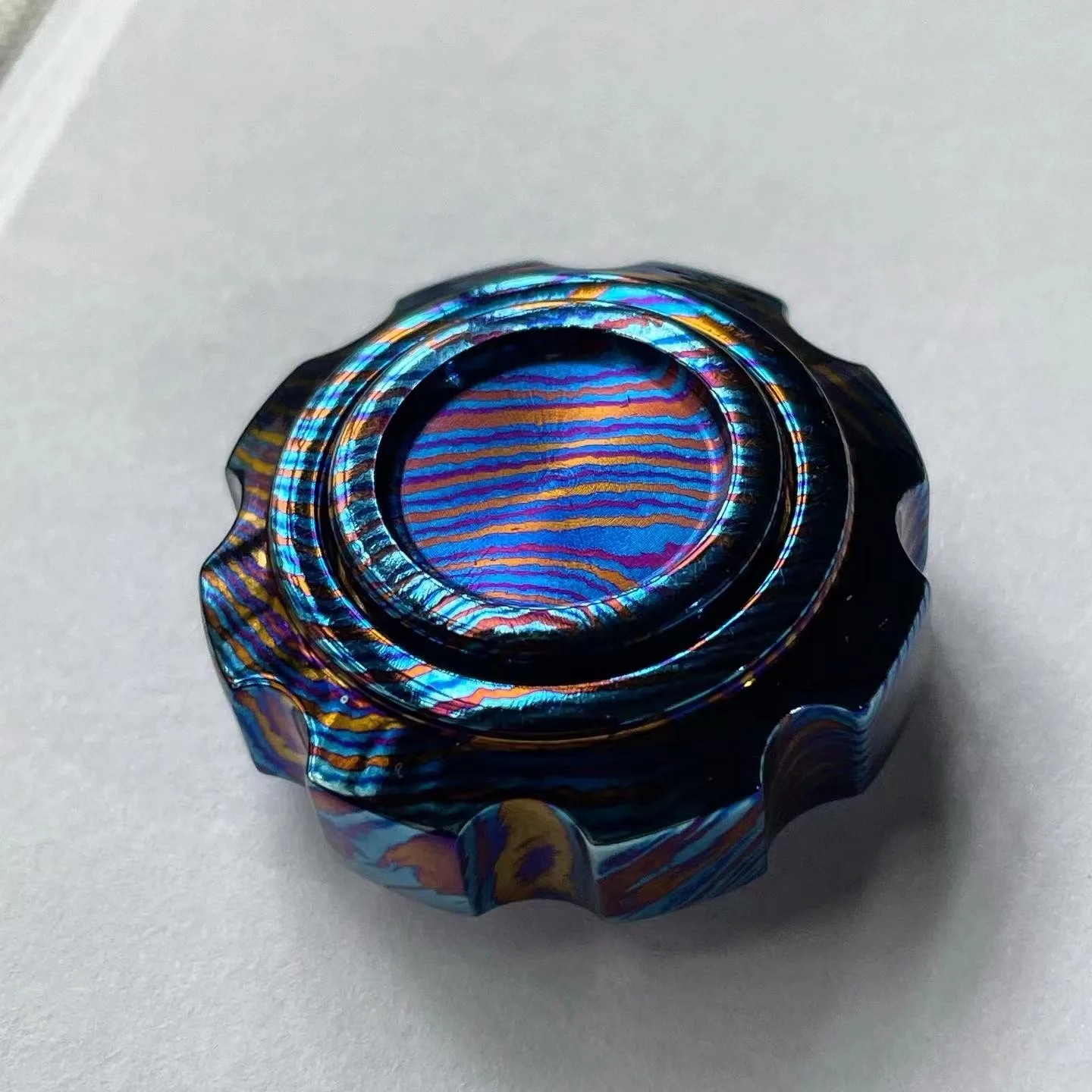 Titanium EDC Timascus Mokuti Fidget Spinner - Corrosion-resistant