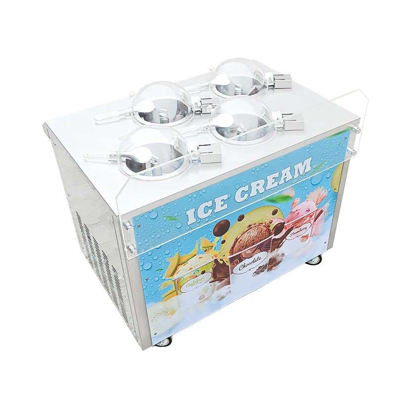 Commercial Gelato Machine Vertical Display Cabinet With Pulley Movable ...