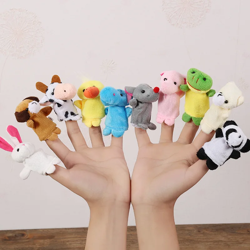 Cartoon Hand Puppet Doll Set Plush Finger Toy Baby Story Teller Early ...