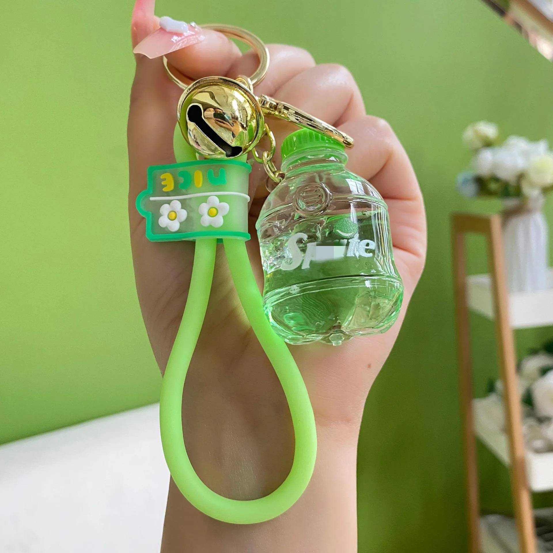 Cartoon Bubble Boba Milk Tea Keychain Cute Liquid Filled Keychains