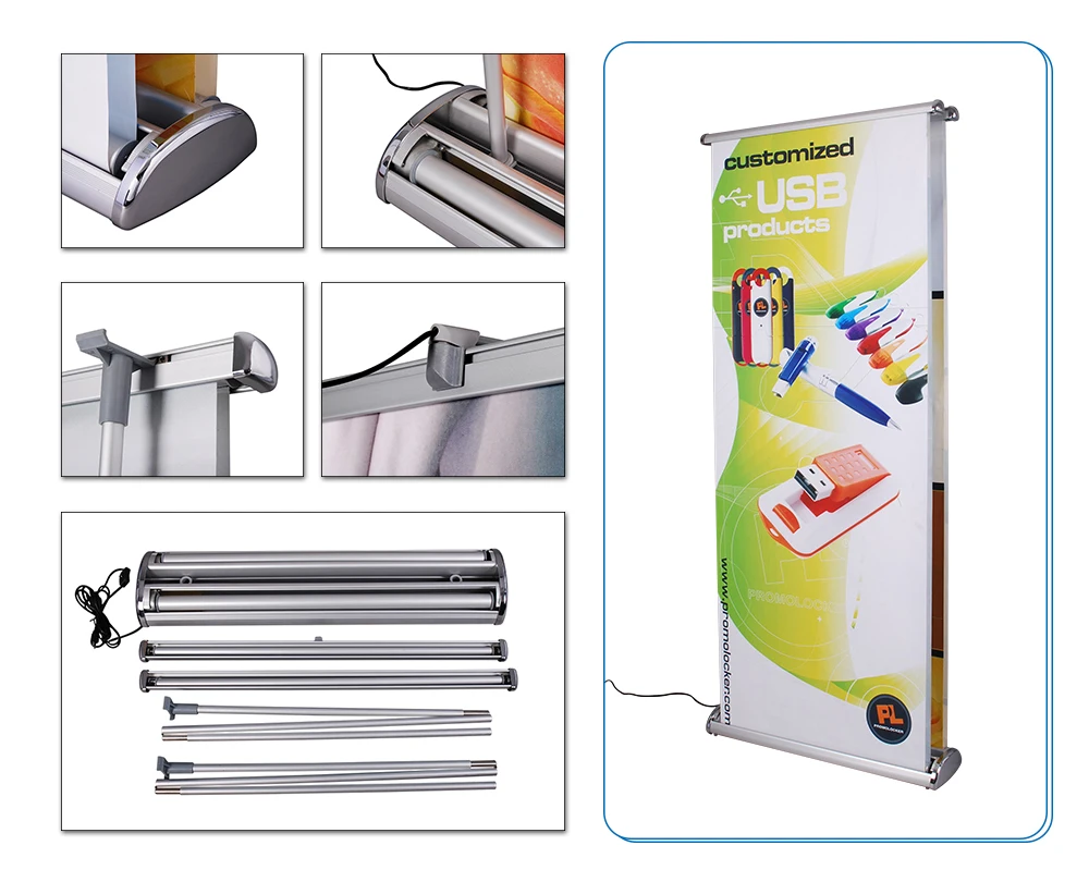 Aluminum Electric Scrolling Display Roll Pop up Stand Banner