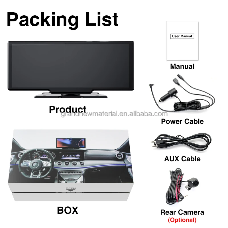 Grandnavi Wireless Carplay Dash Cam Dvr Wireless Android Auto Touch ...