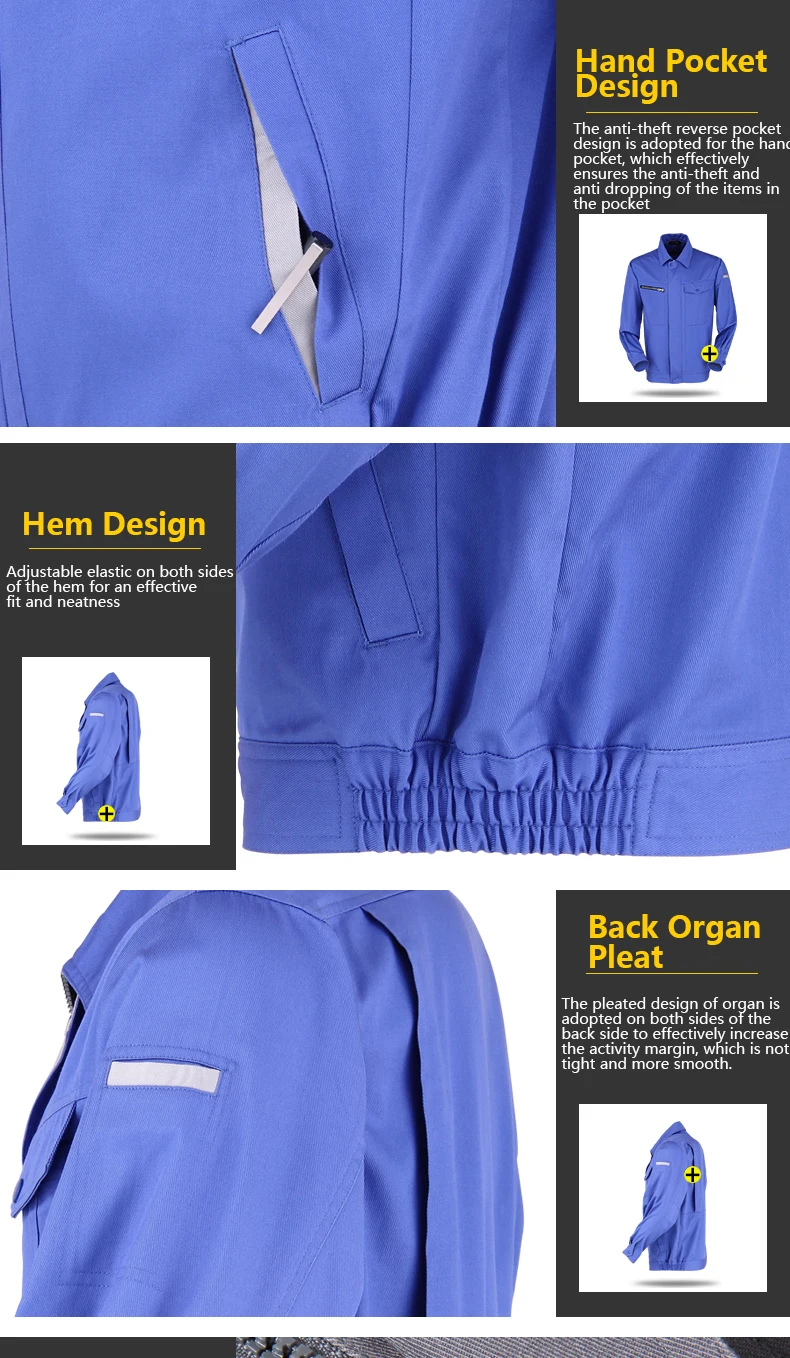 Reflective Work Uniform Factory Safety Long Sleeves Working Clothes ...
