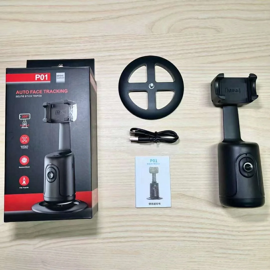 P01 AI Smart Gimbal - 360 Auto AI Face Tracking Phone Tripod