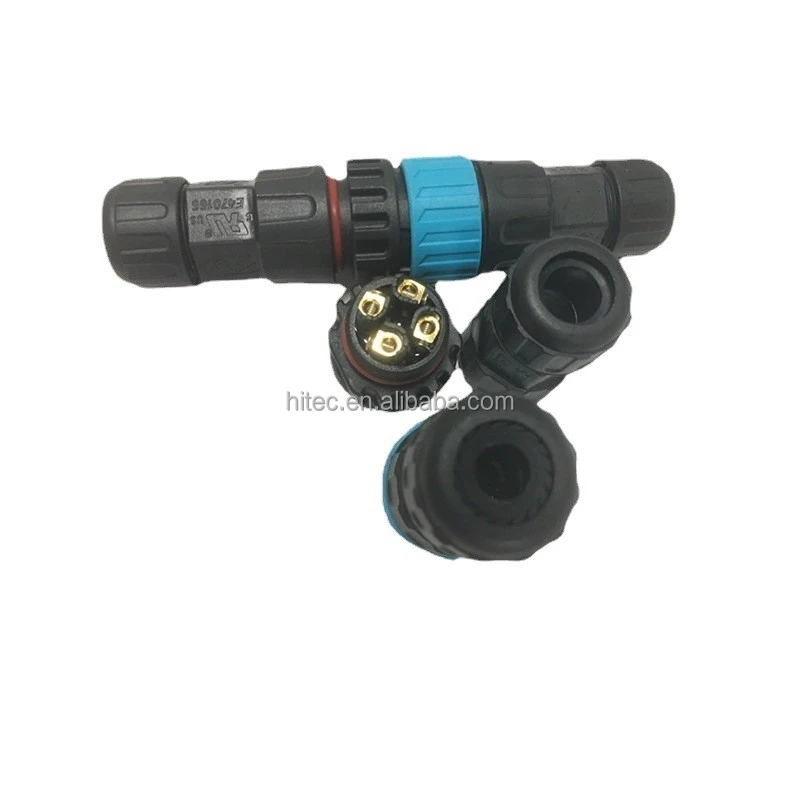 Self locking waterproof connector M25 2P 3P 4P core screw thread ...