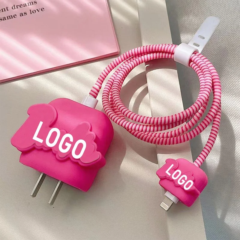 For iPhone 18W 20W Protectores de Cables Protective Cover 3D Cute ...