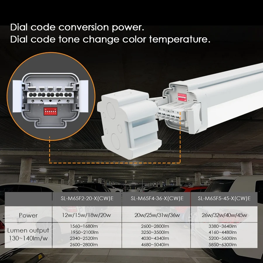 Watgge Cct Switchable 4ft 5ft Linear Tri-proof Light Ip65 Waterproof ...