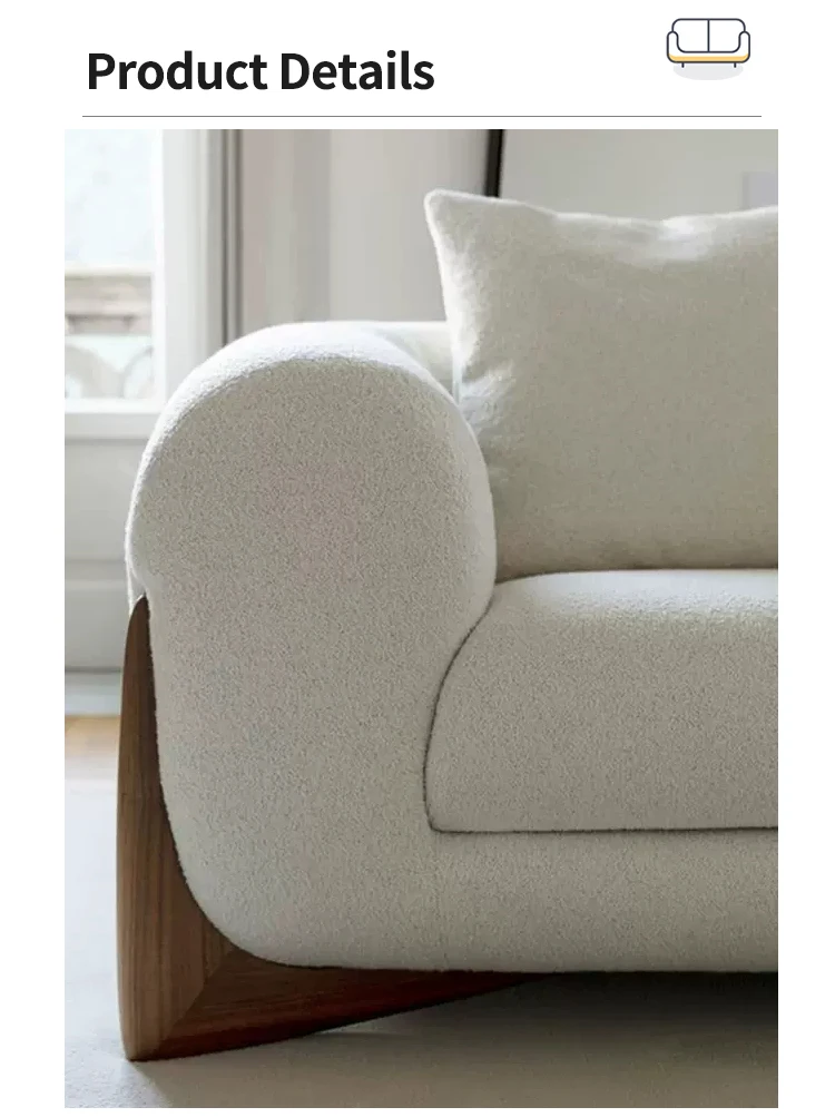 Nordic Simple Modern Fabric Sofa - Cream Wind Straight Rrow Sofa for ...