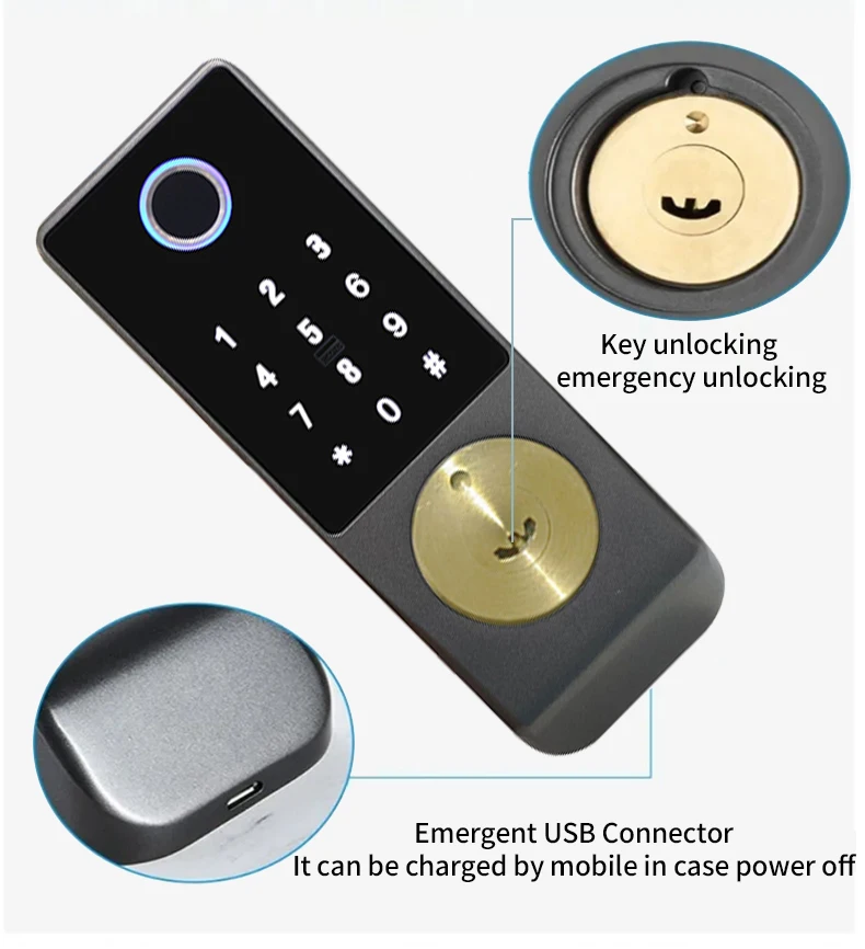Apartment Ttlock Tuya Wifi Waterproof Double Sided Password Key Card ...