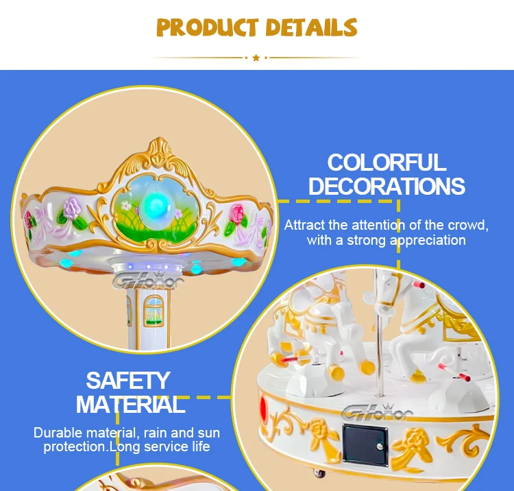 Indoor Coin Operated Carousel Carousel Horse Fiberglass Carousel Ride ...