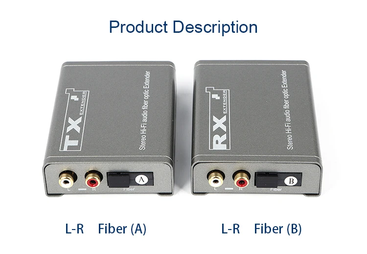 20km Unidirectional Rca Audio Optical Fiber Transmission Audio Extender ...