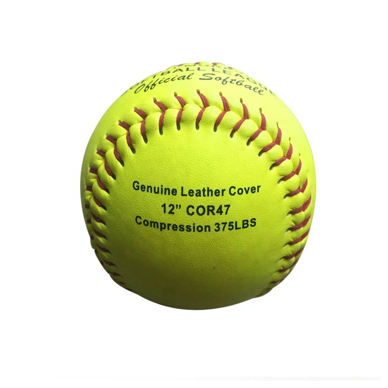 12 Inch Leather Cover Fastpitch Game Softball - Durable & Customizable