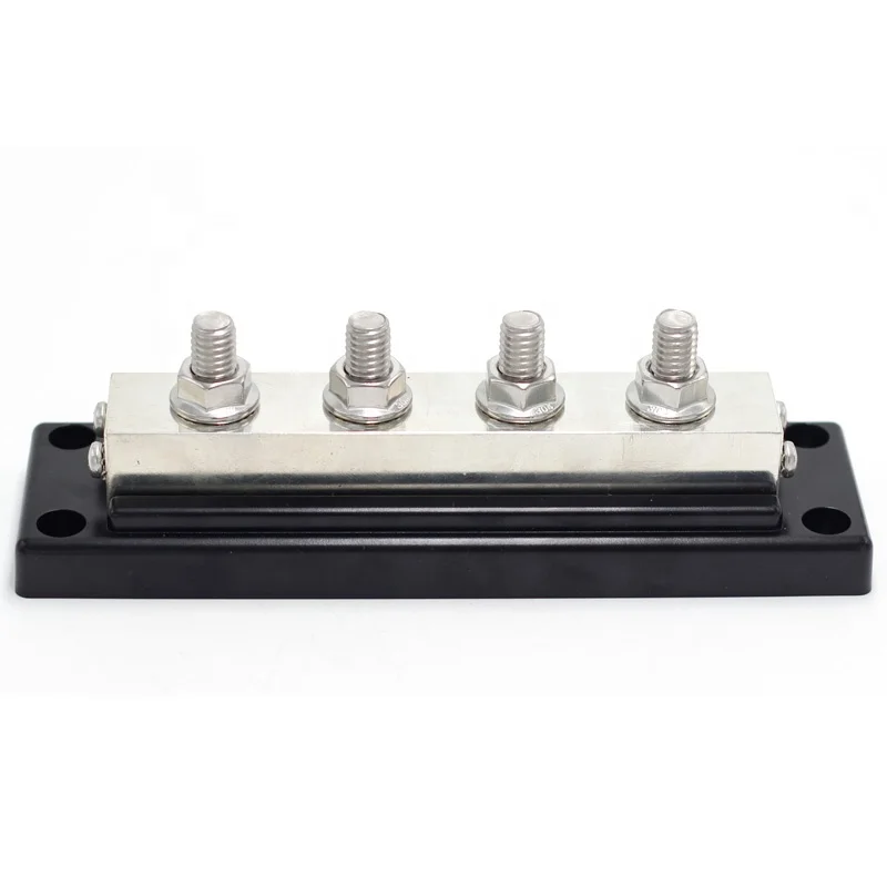 4 Way Bus Bar M8 - Heavy Duty 600A Copper PCB Terminal Block