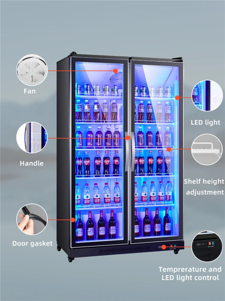 Supermarket Display Fridges Commercial Refrigerator Drink Cooler Glass ...