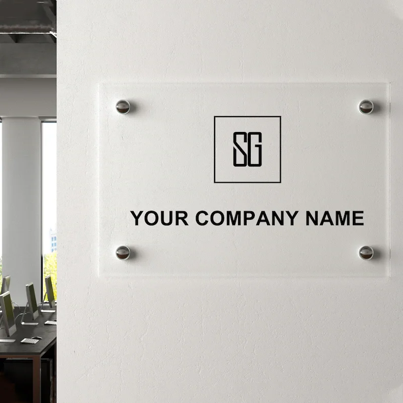 Acrylic Business Plaque House Number Sign Printed Logo Address Signage ...