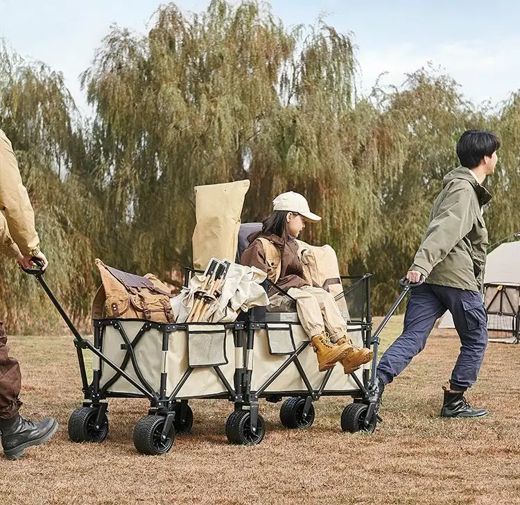 Aitop Folding Double Decker Wagon Garden Heavy Duty Collapsible Camping ...