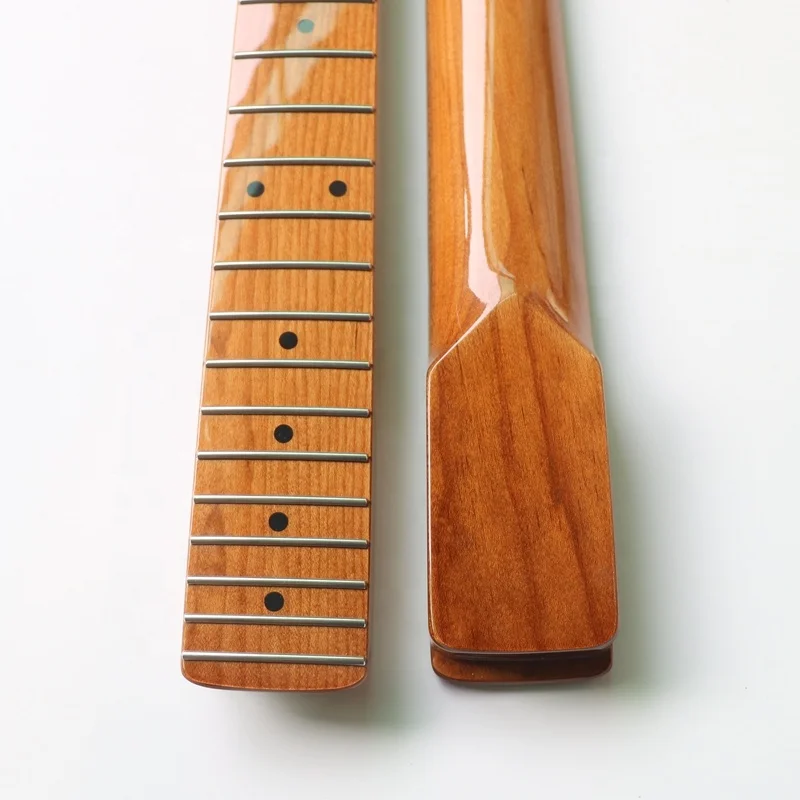 Wholesale 22 Fret Glossy Roasted Maple ST Guitar Necks With Round End ...