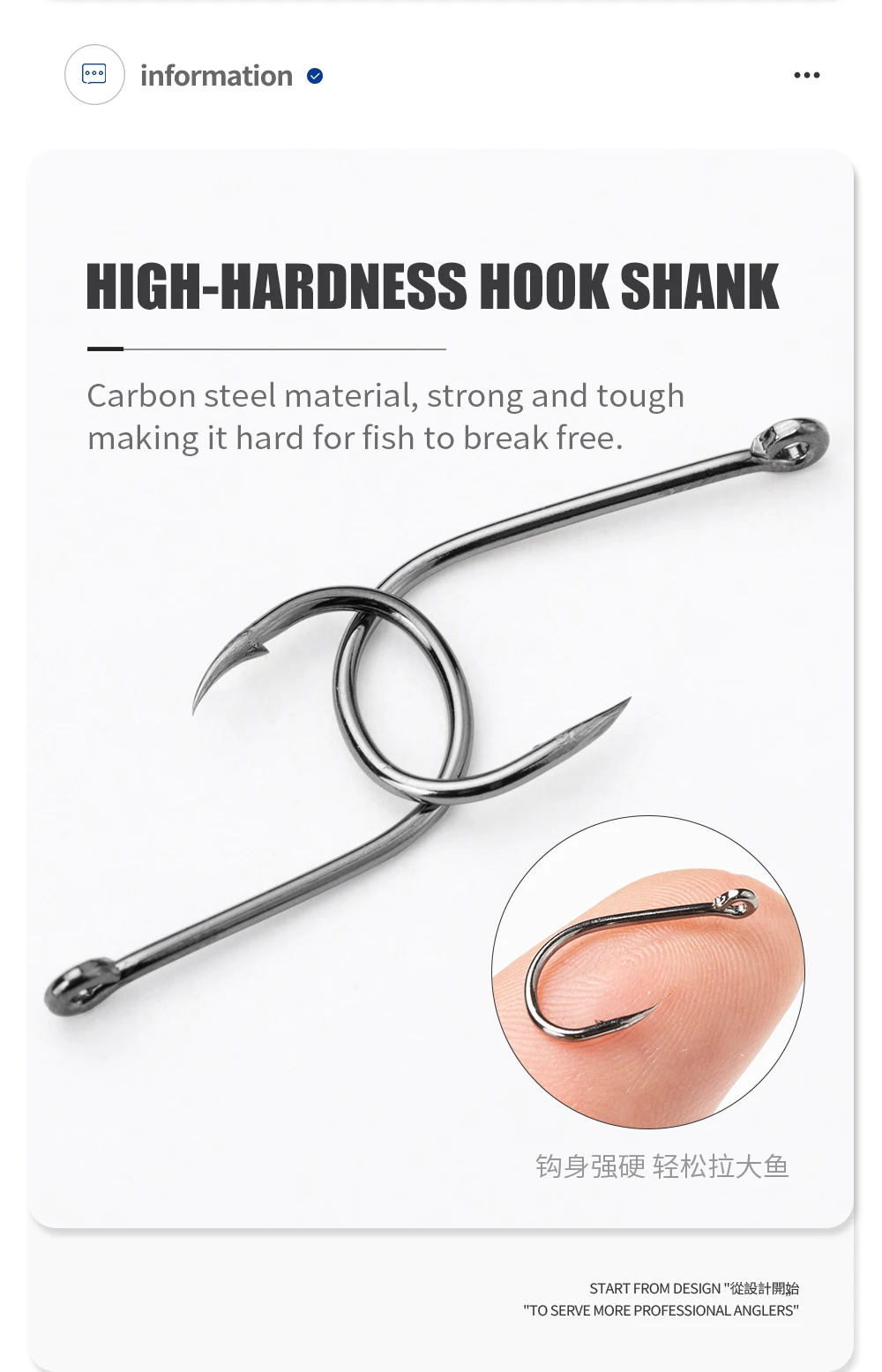LUSHAZER Fishing Hook Set High Carbon Steel Single Fishing Hook Kit for ...