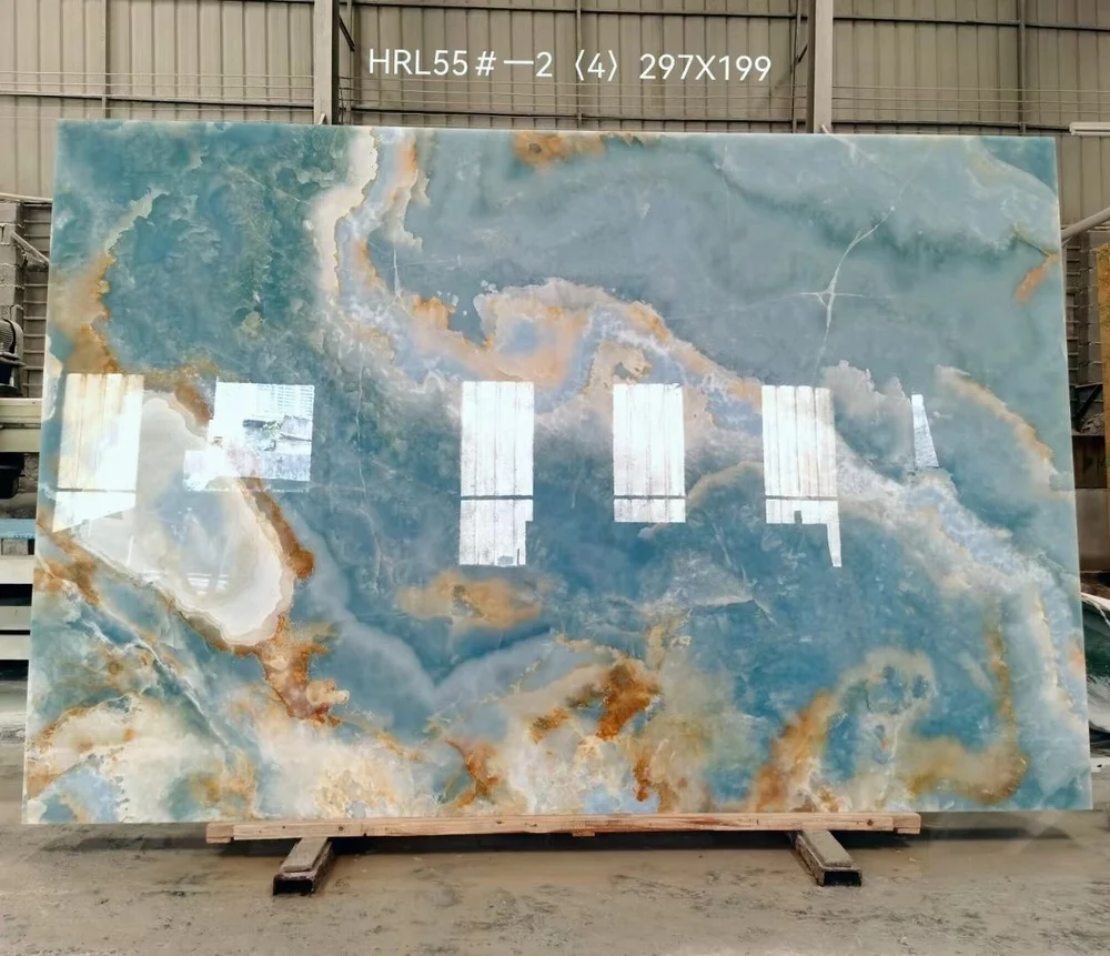 Luxury Onyx Slab Countertop - Translucent Blue Finish
